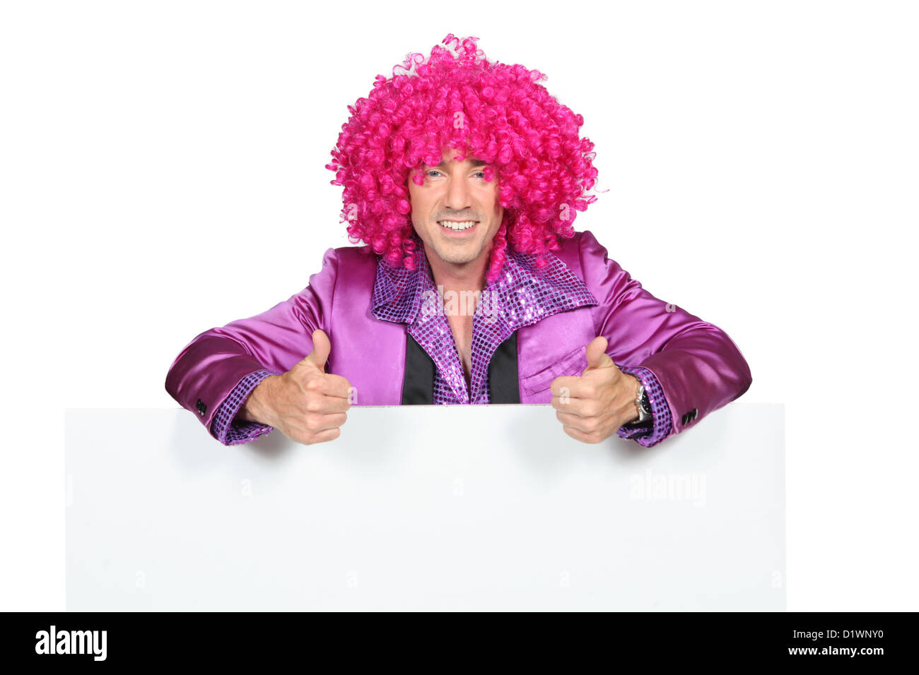 Man with a pink wig Stock Photo - Alamy