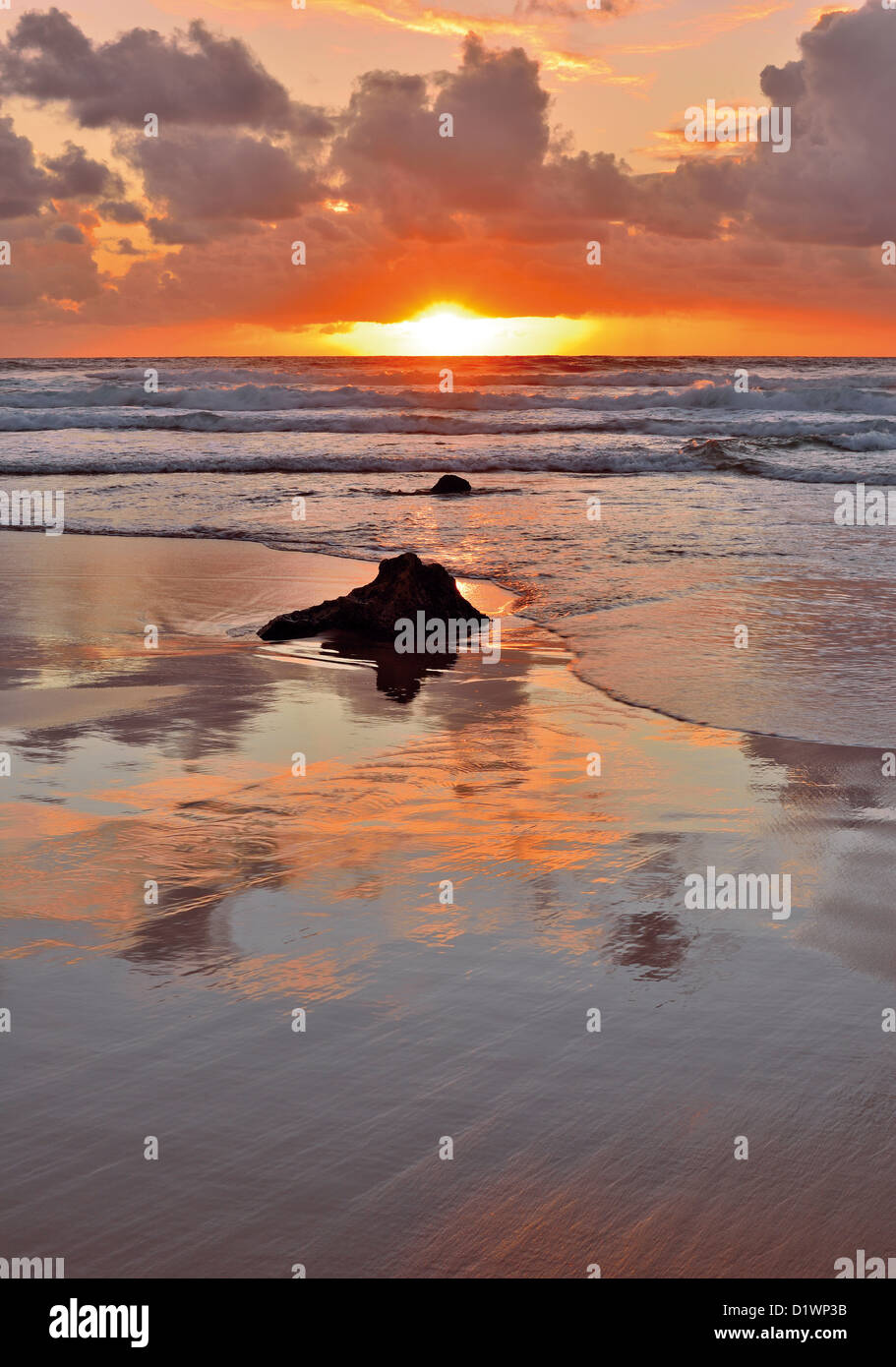 Portugal, Algarve: Scenic sunset at beach Praia do Tonel in Sagres ...