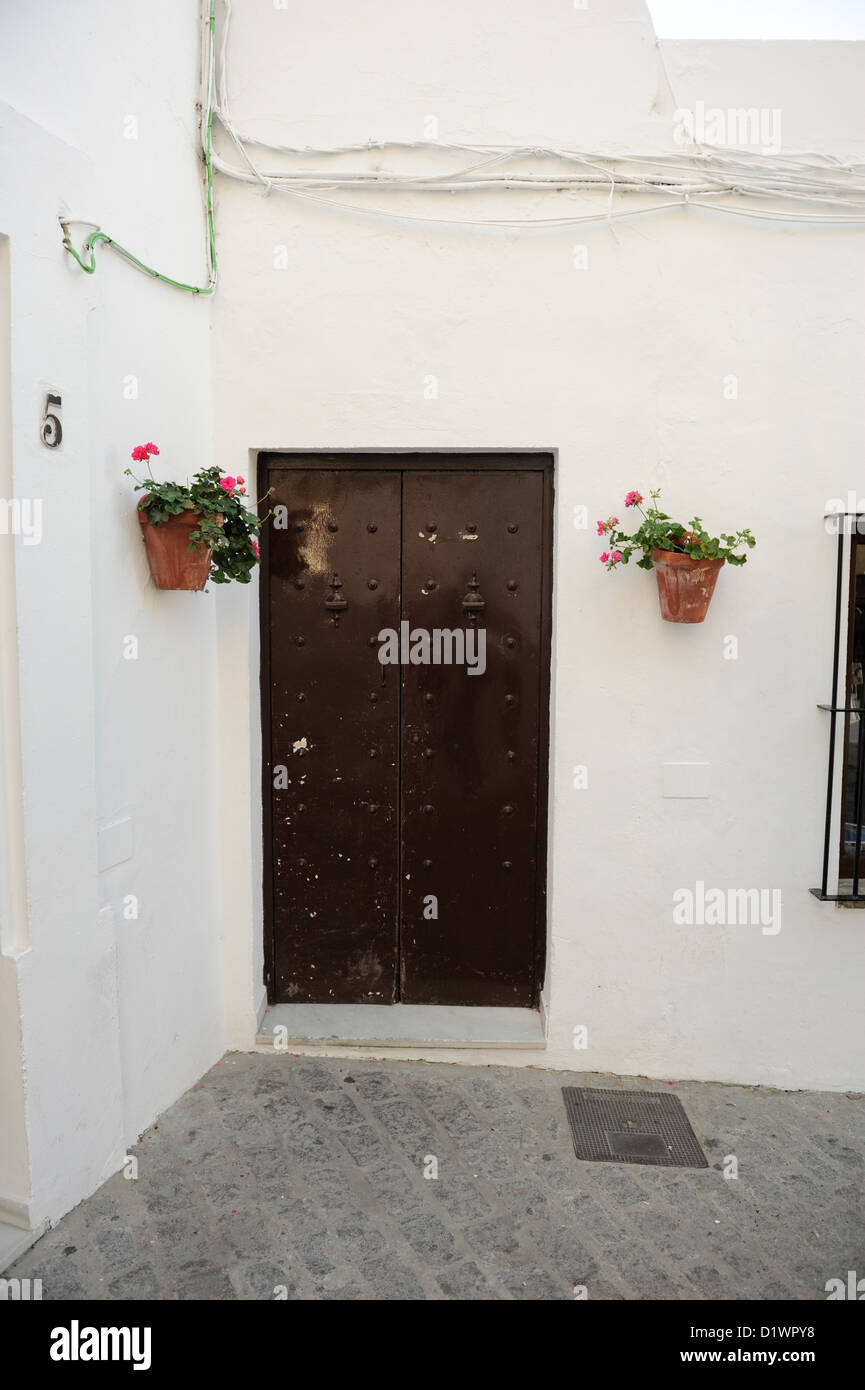 Old door in Vejer de la Frontera, one of the Pueblos Blancos or White ...