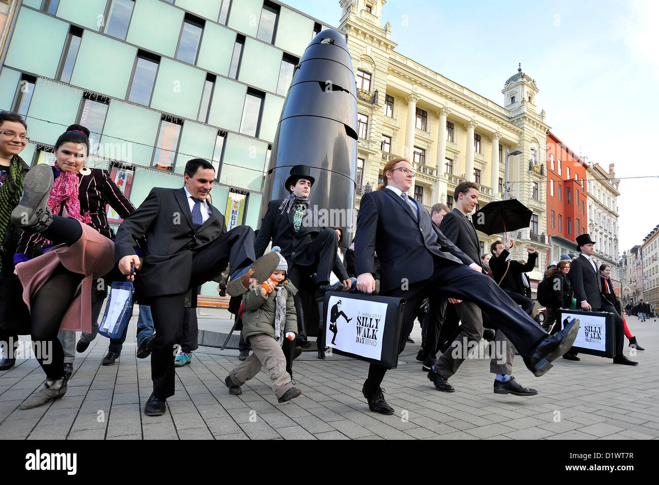 Fans of the British comedy group Monty Python are seen during unusual ...