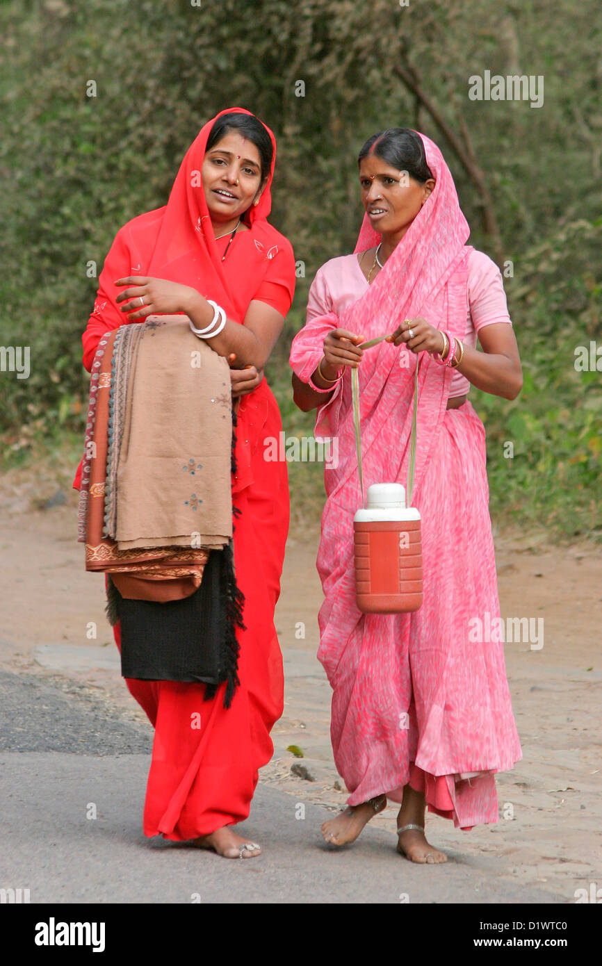 Local villagers in the Ranthambore National Park, Rajasthan, India ...