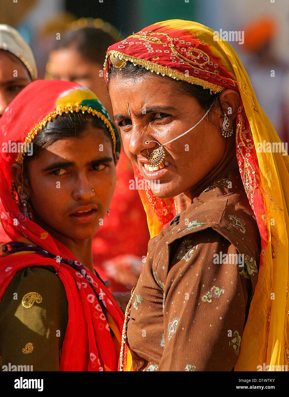 Beautiful Rajasthani women wearing traditional jewellery and Stock ...