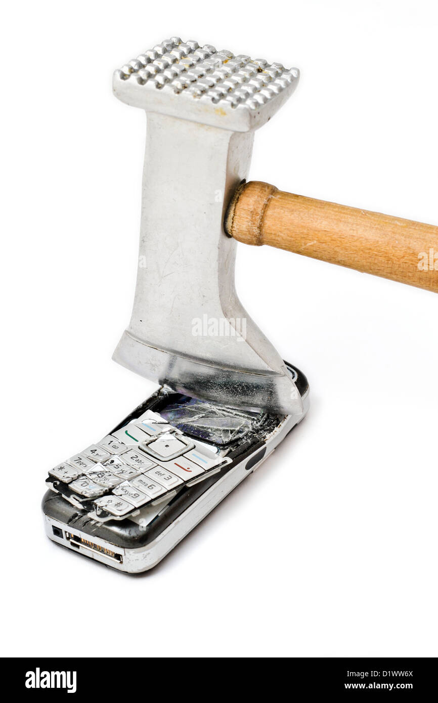 Smashing cellular phone Stock Photo - Alamy