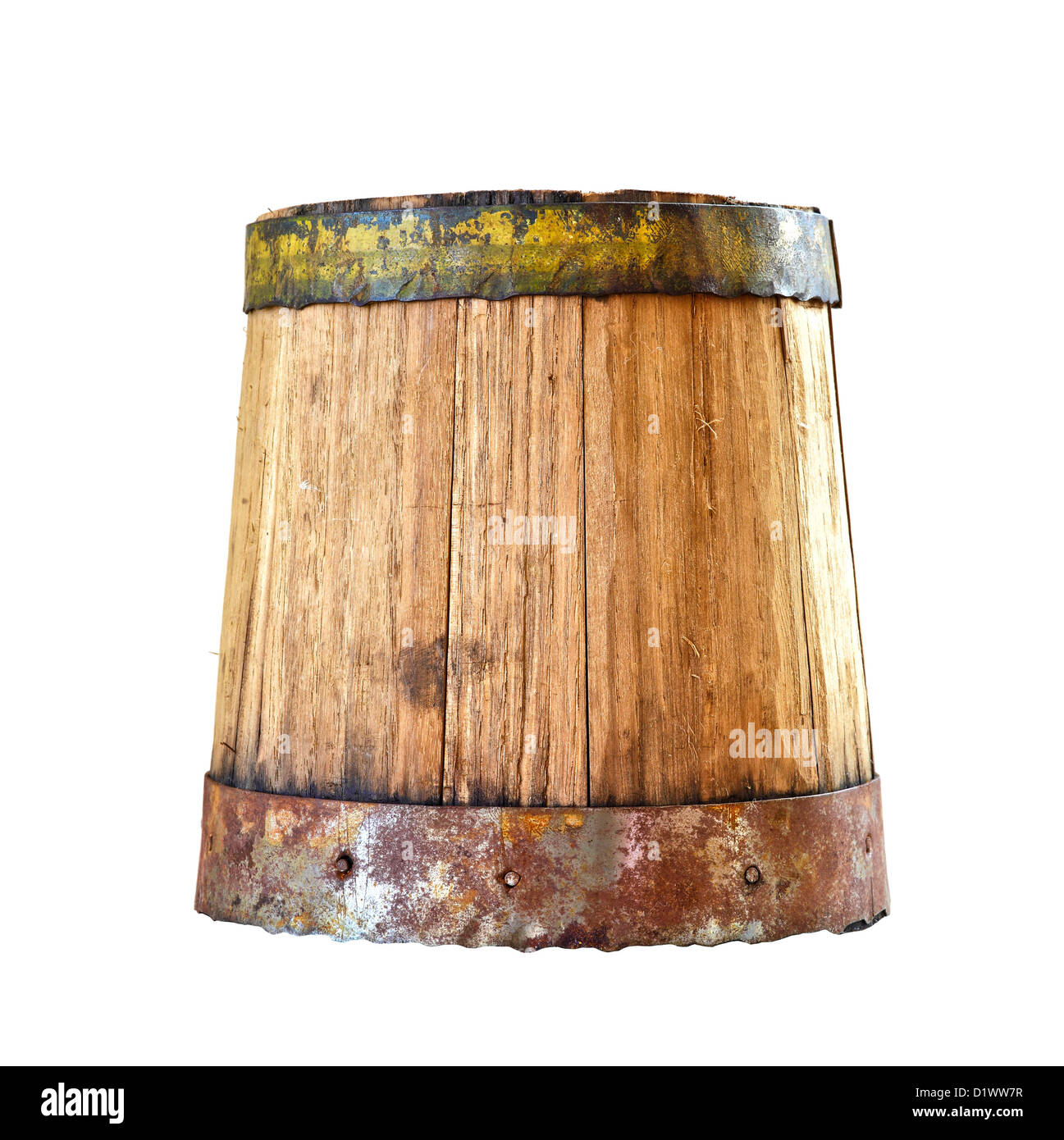 image of wood barrel on white background Stock Photo - Alamy