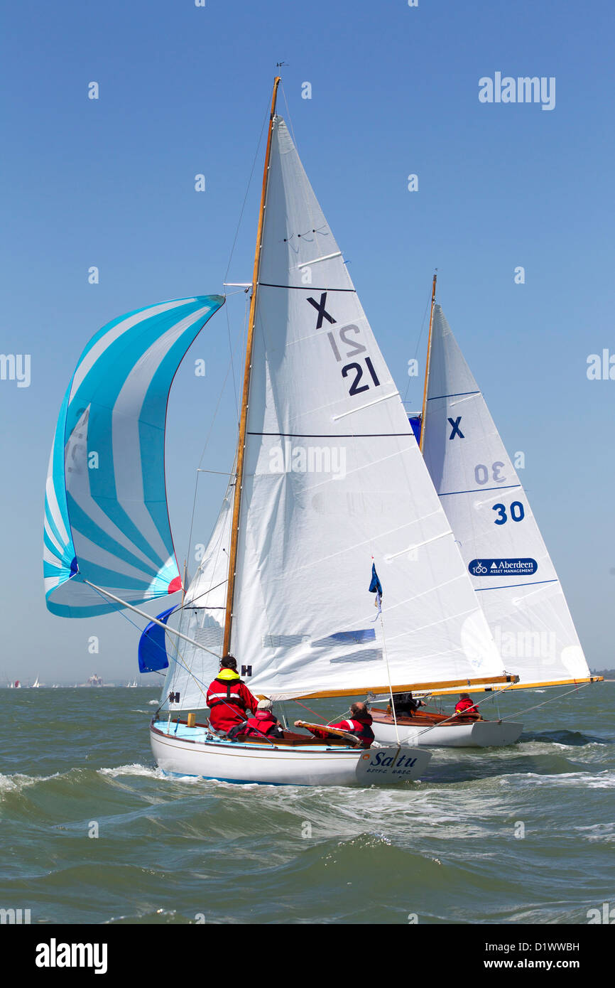 yacht racing in The Solent, UK Stock Photo - Alamy