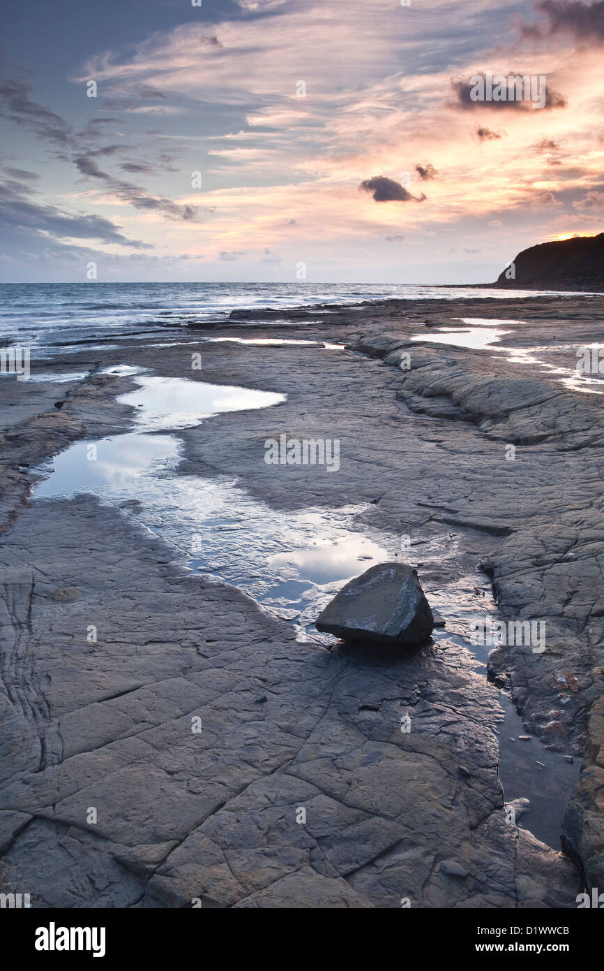 Kimmeridge Bay on the Jurassic coastline of Dorset. The area is known ...