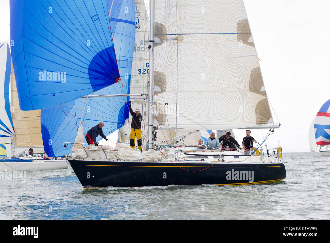 yacht racing in The Solent, UK Stock Photo - Alamy