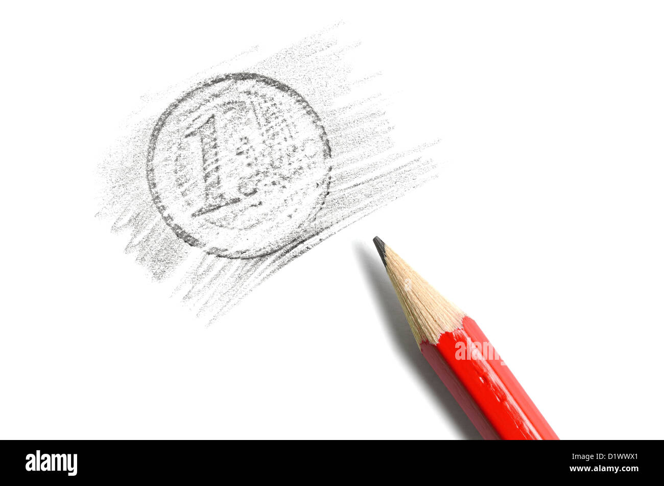 Euro Coin Drawing Stock Photo - Alamy