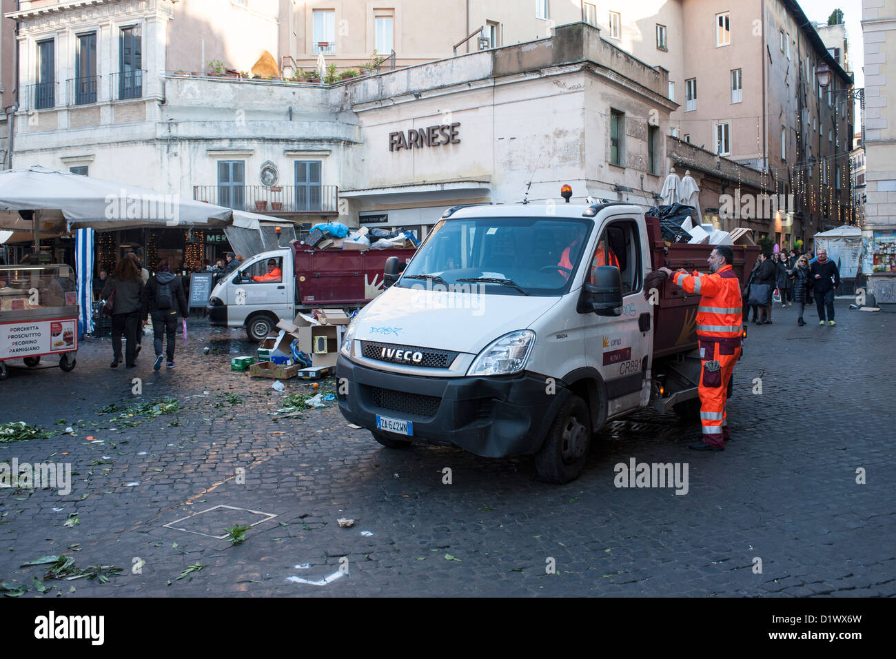Garbage truck in Rome Stock Photo - Alamy