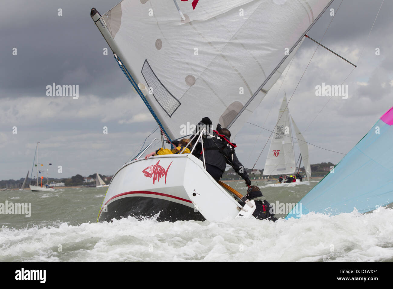 yacht racing in The Solent UK Stock Photo - Alamy