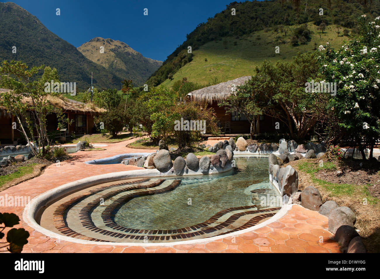 bath with hot springs in hotel of Papallacta, Andes, Ecuador Stock ...