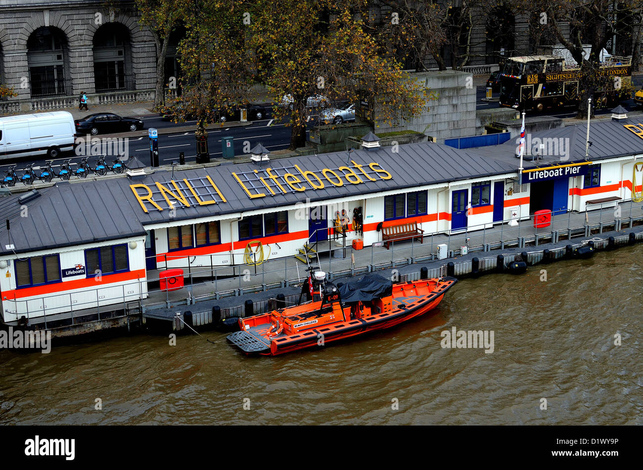RNLI lifeboat station on the River Thames at the Embankment,London ...