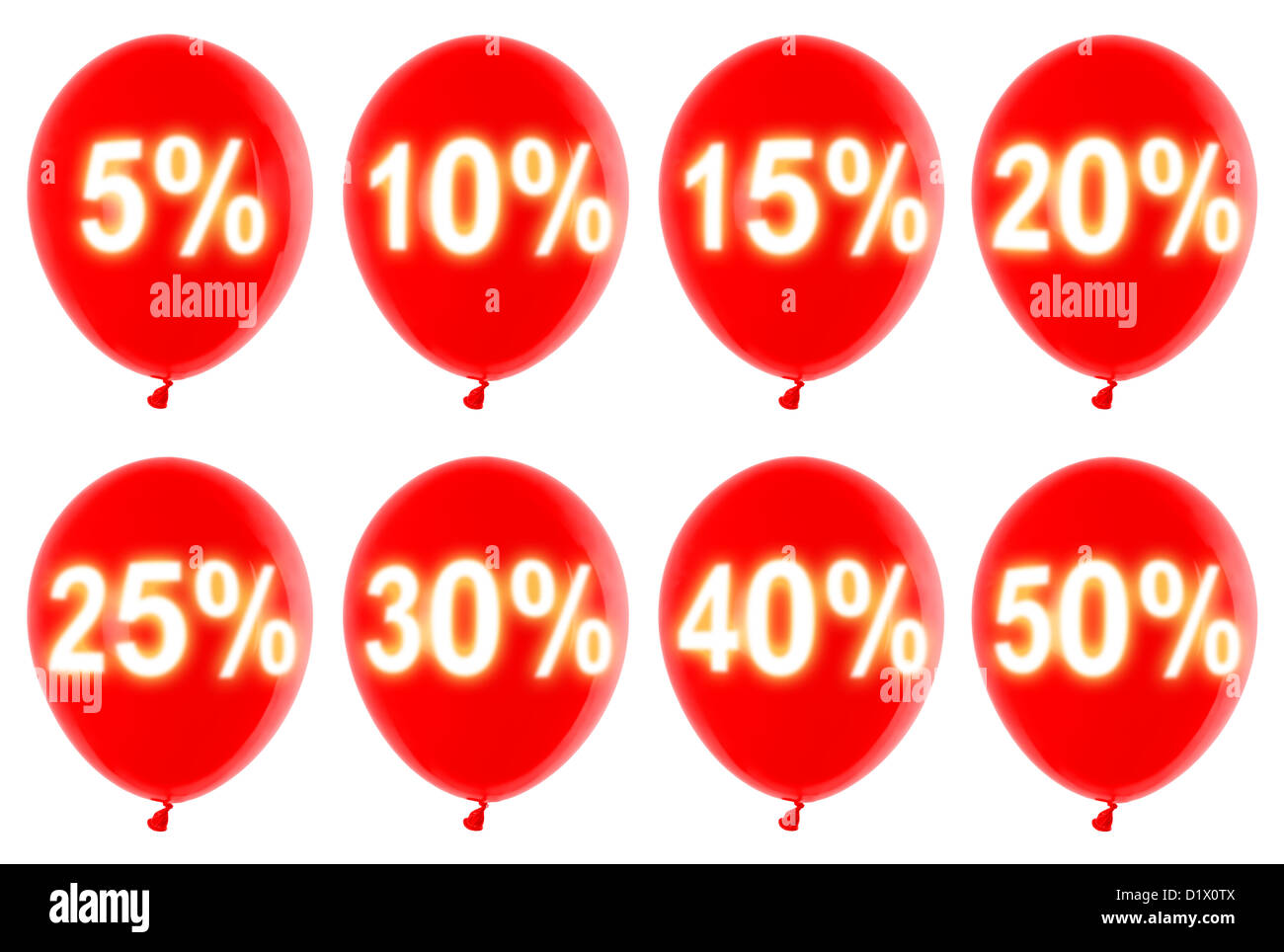 Percentage numbers set discount Cut Out Stock Images & Pictures - Alamy