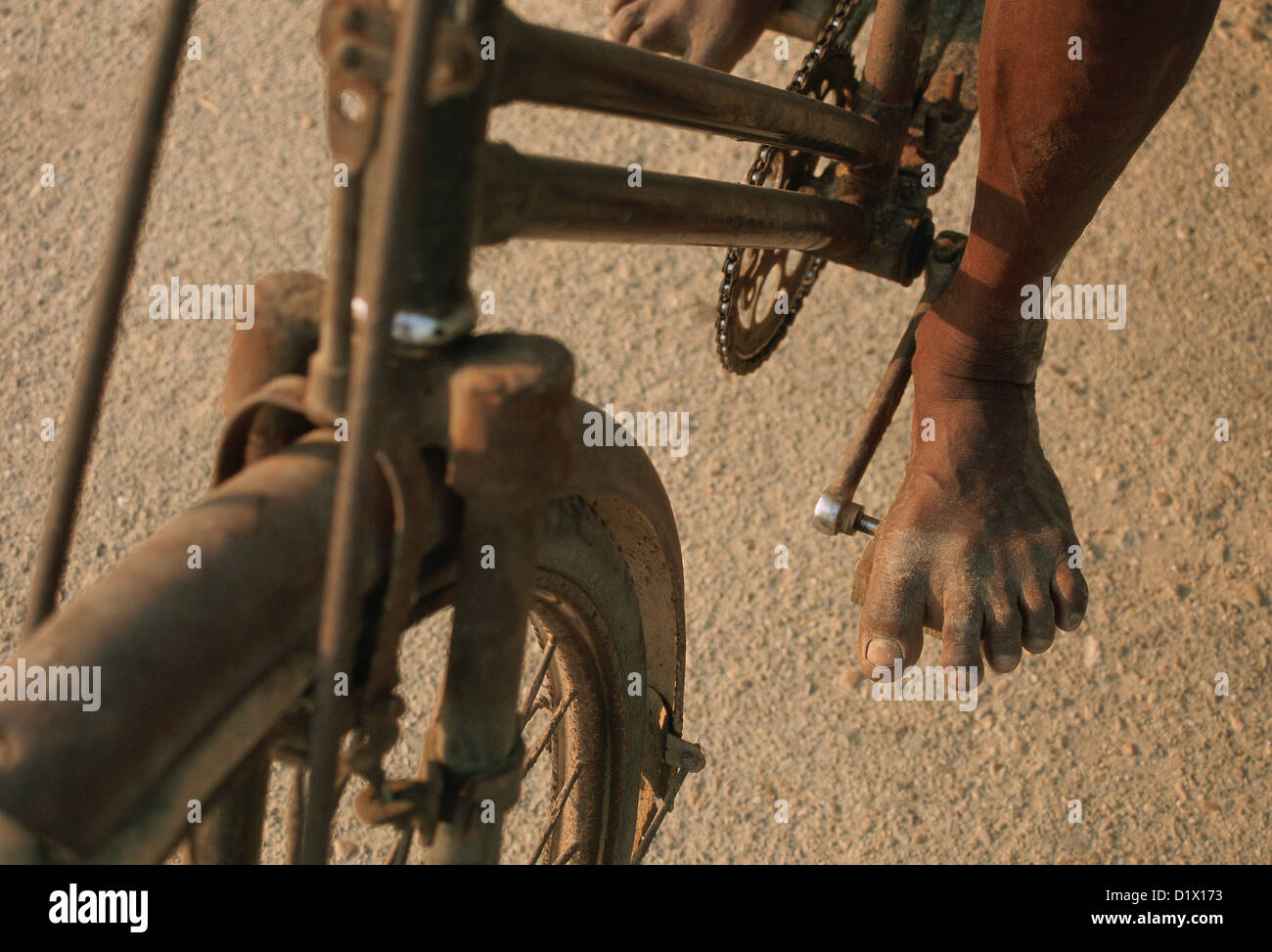 Foot of a cycle-rickshaw puller ( Nepal Stock Photo - Alamy