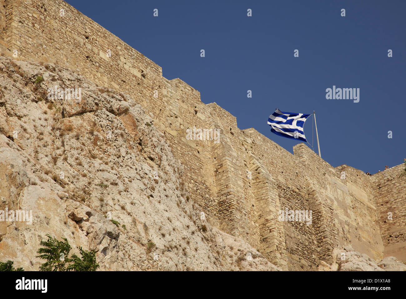 Greek flag flying on the acropolis Athens, Greece Stock Photo - Alamy