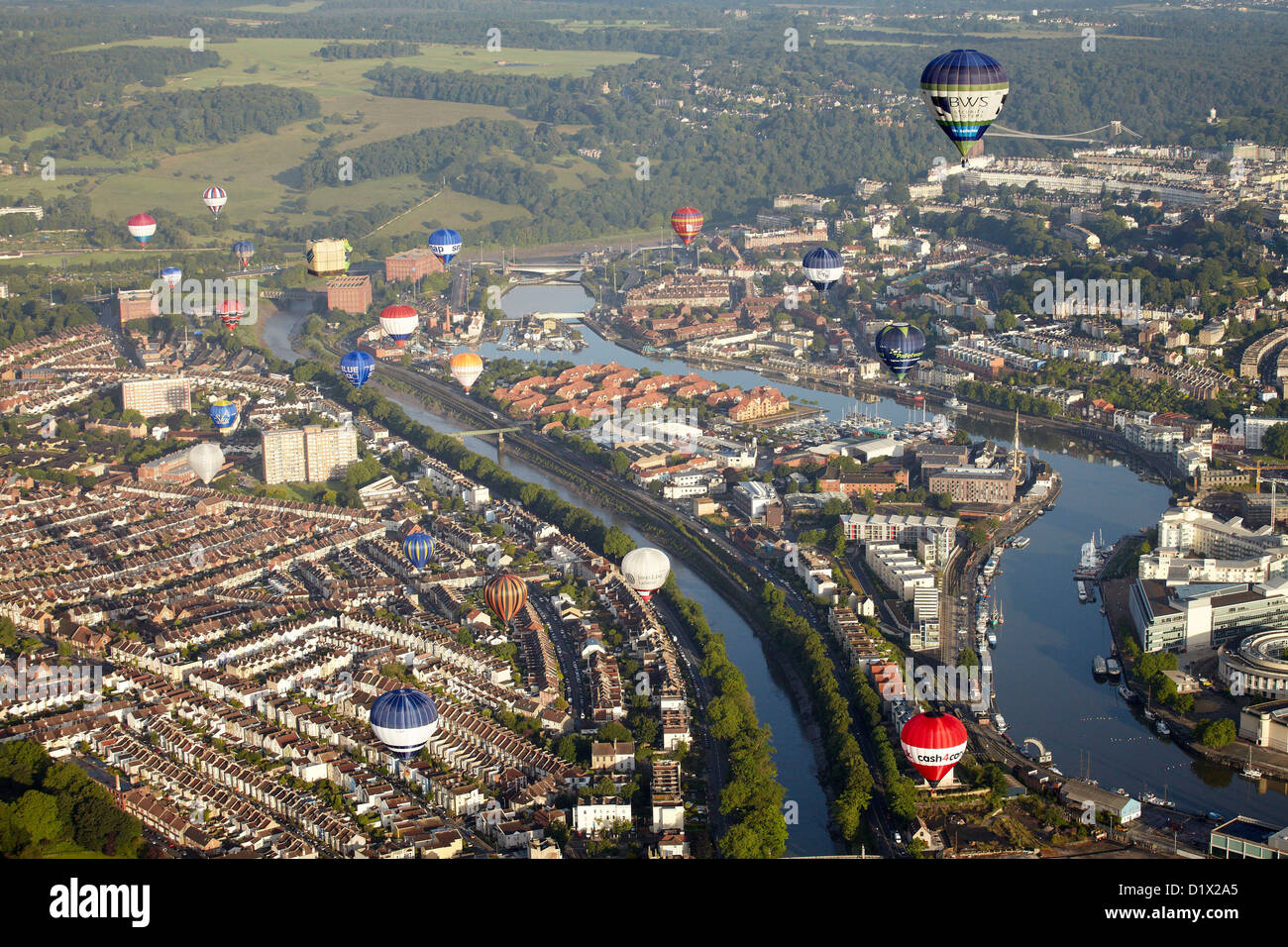 Hot Air Balloon Flights over Bristol Stock Photo - Alamy
