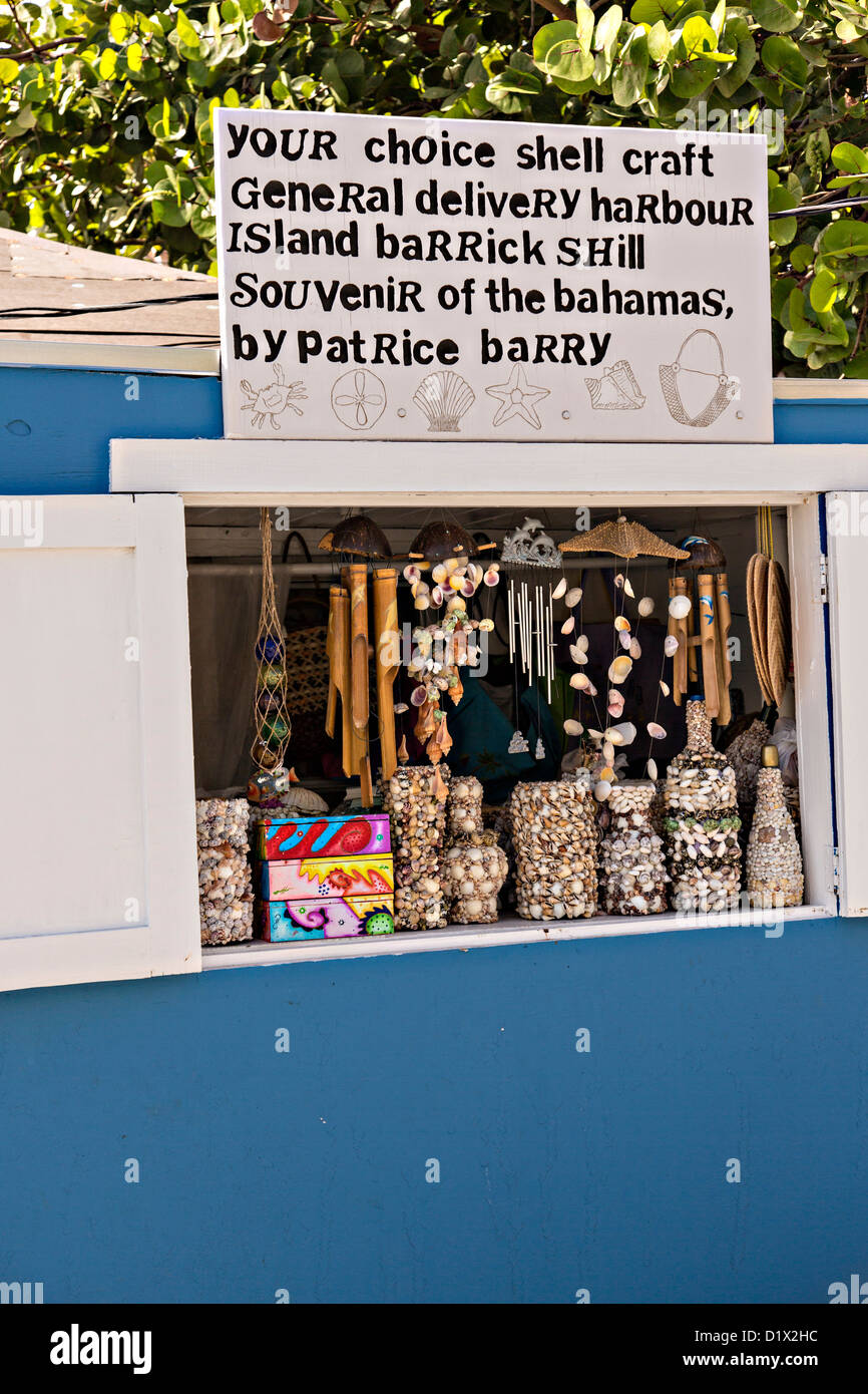 Beach side shell shop in Dunmore Town, Harbour Island, The Bahamas ...