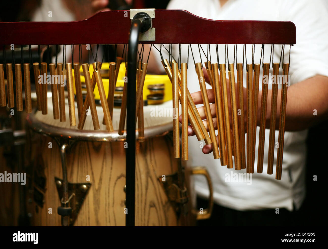 The drummer plays alive music on percussion Stock Photo - Alamy