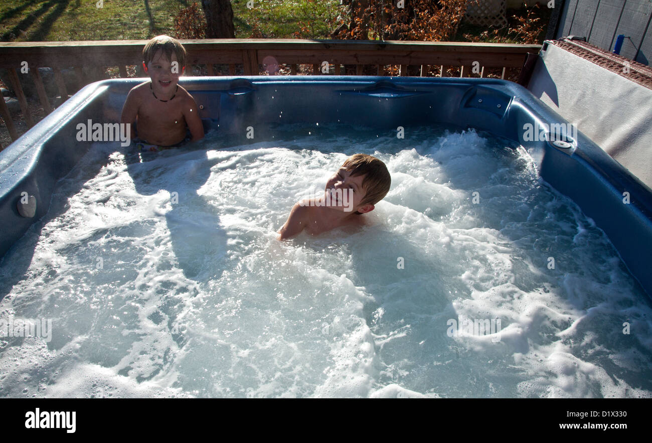 Two Bros Sitting In A Hot Tub
