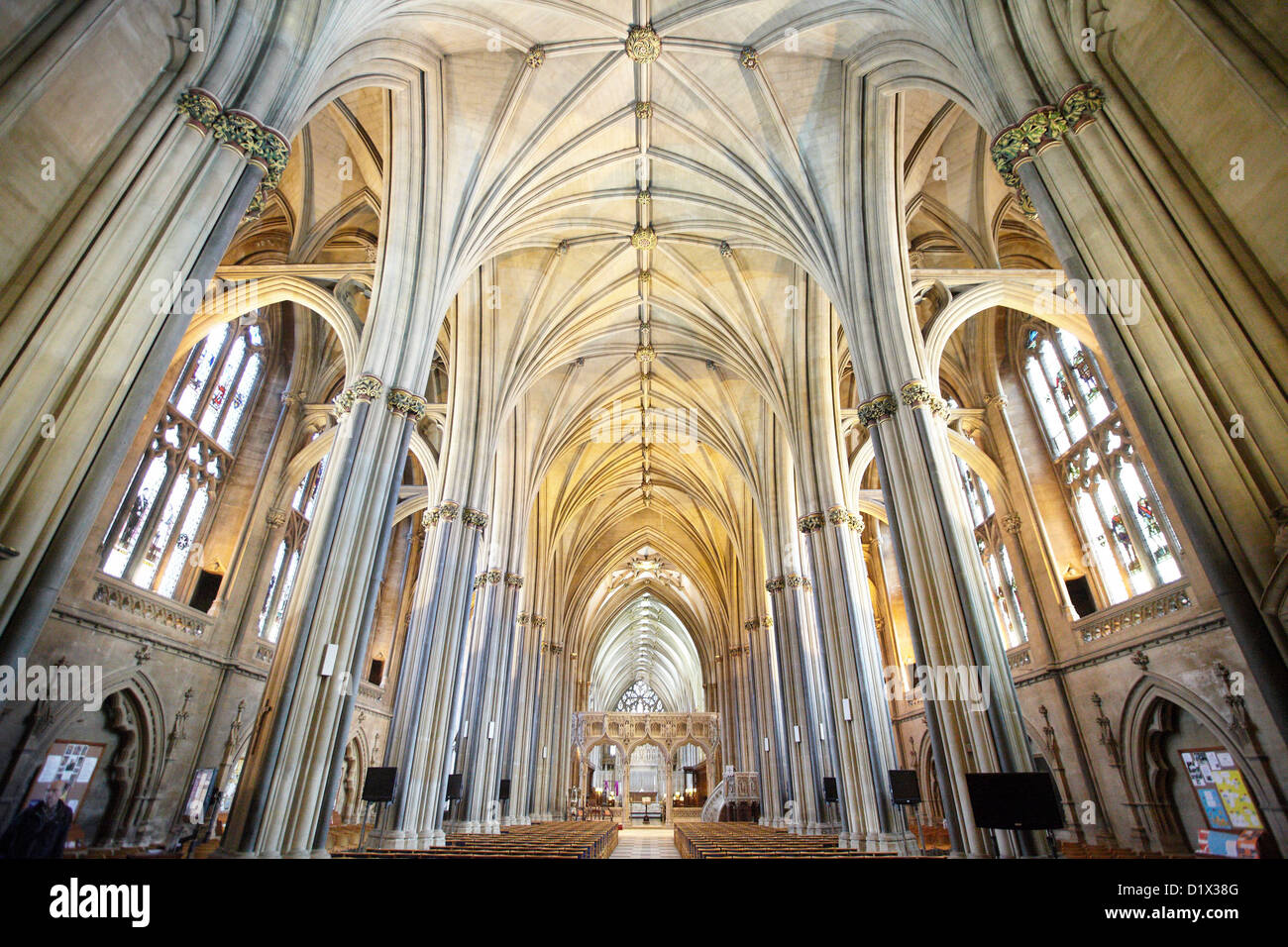 The Interior of Bristol Cathedral Stock Photo - Alamy