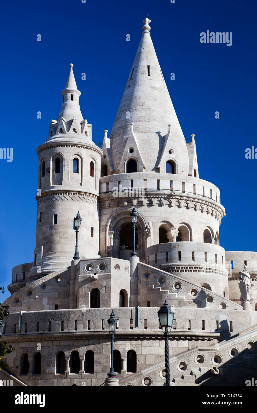 Fisherman's Bastion or Halaszbastya on the Buda Castle hill in Budapest ...