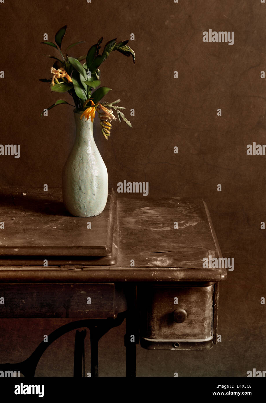 Still-life with yellow flowers in studio Stock Photo - Alamy