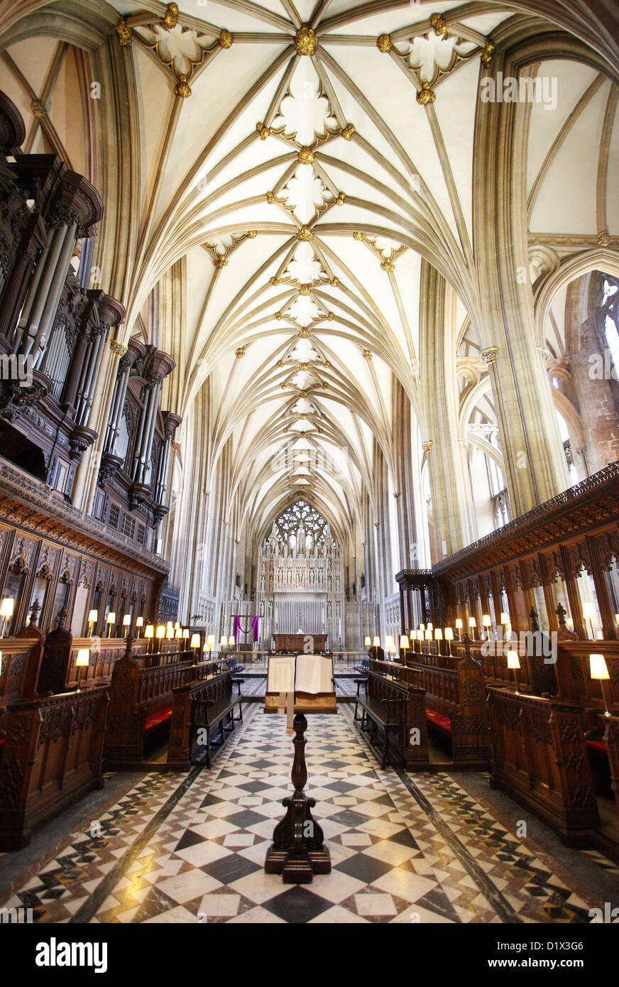 The Interior of Bristol Cathedral Stock Photo - Alamy