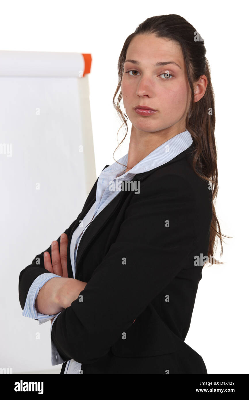 Attractive businesswoman giving presentation colleagues hi-res stock ...