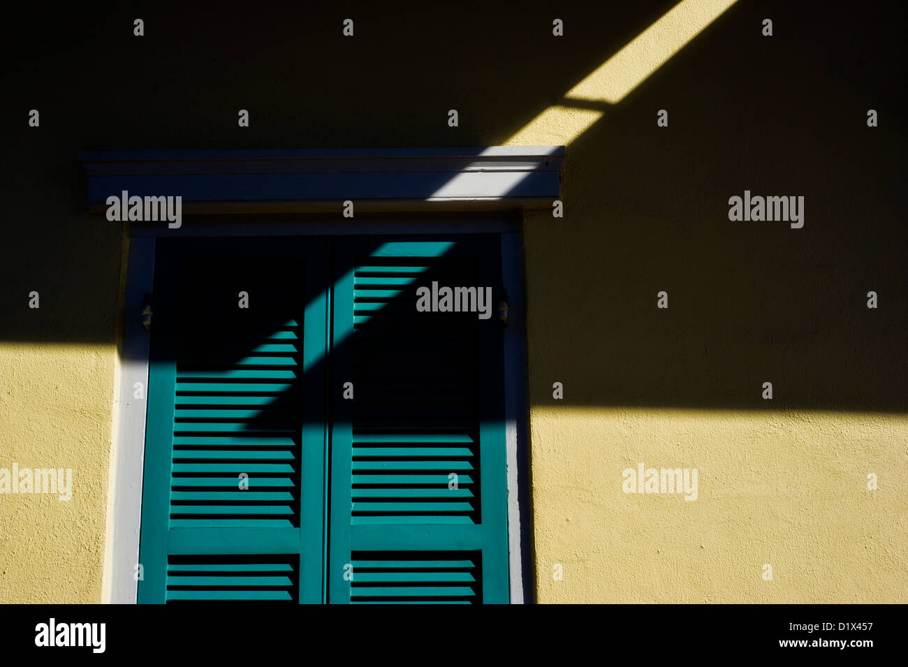 Green shutters yellow house hi-res stock photography and images - Alamy