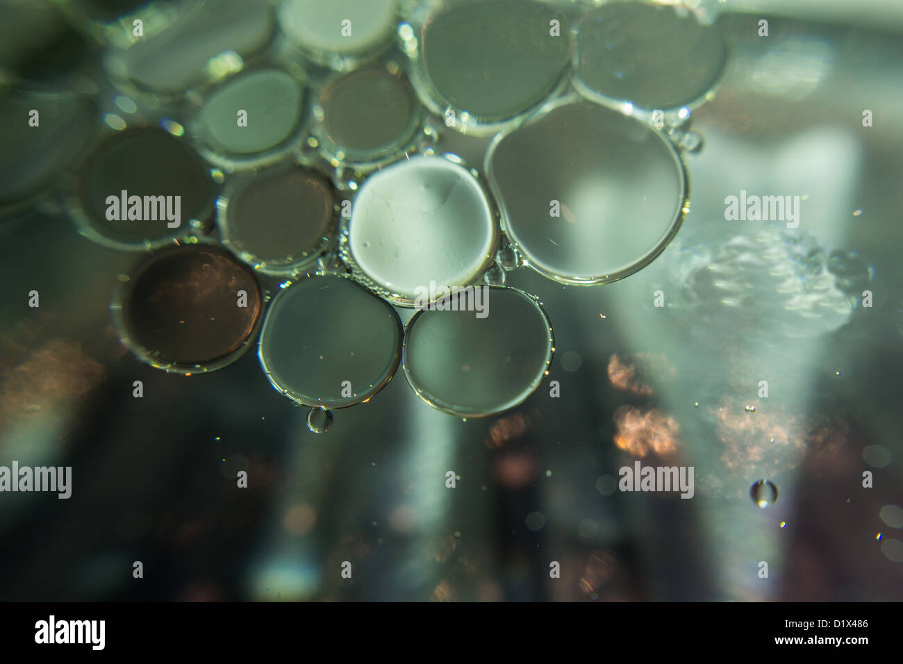 still life of oil on water Stock Photo - Alamy