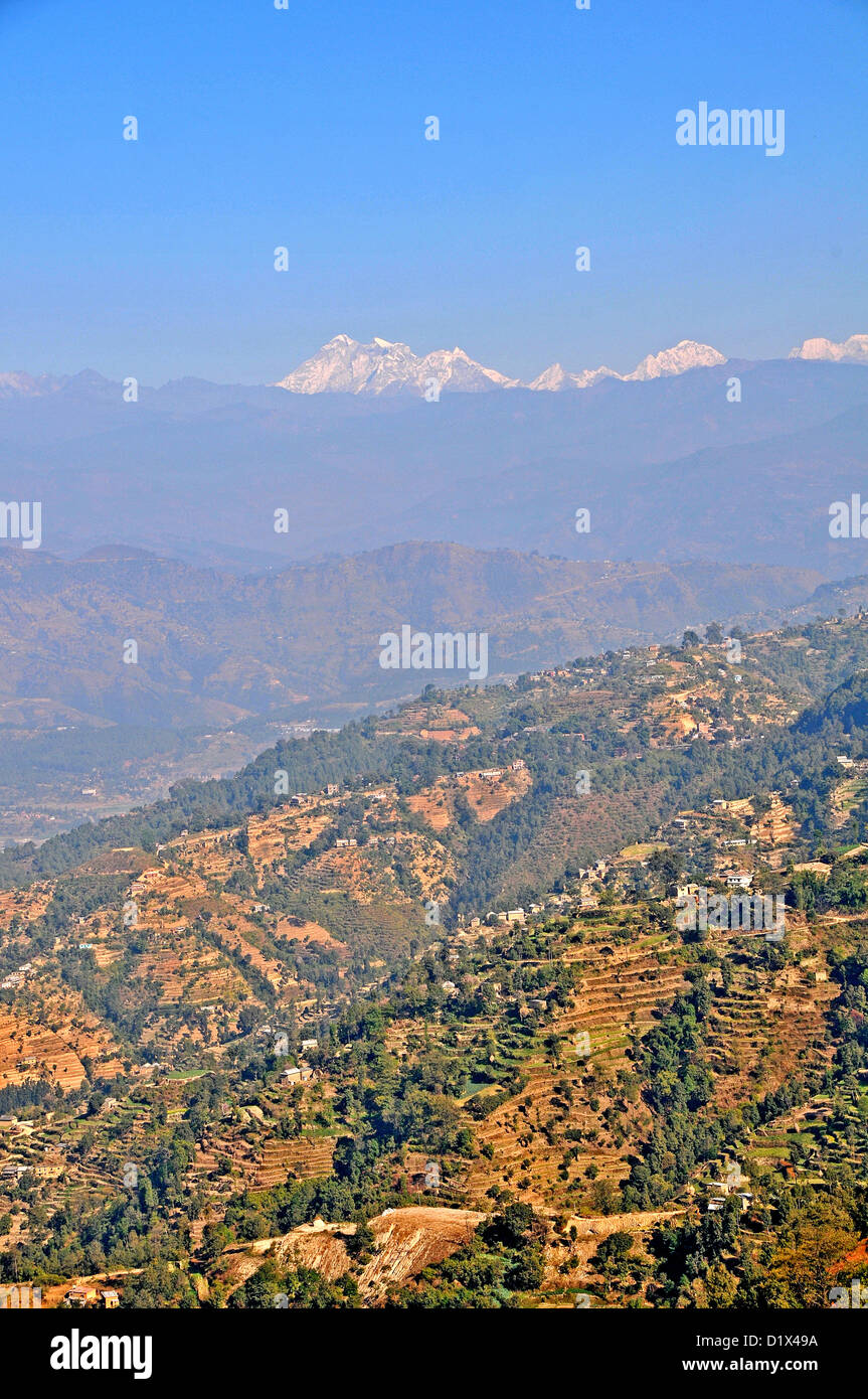 Everest range view from Dhulikhel Nepal Stock Photo - Alamy