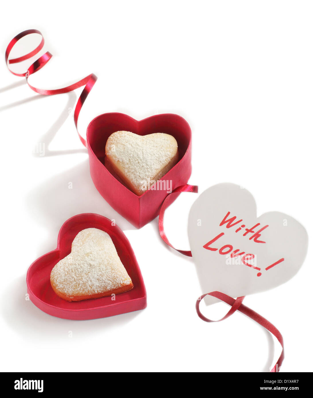 Heart shaped cookies for valentine's day and Card with Message With ...