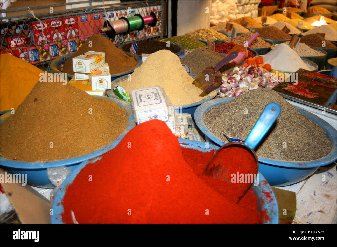 Spice stall in Morocco Stock Photo - Alamy