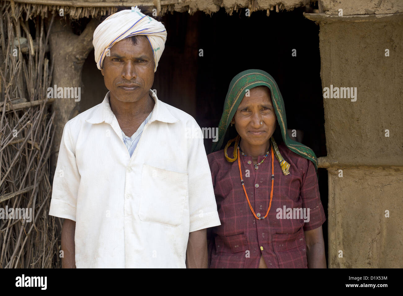 An old couple. Korku Tribe, Khalwa, Madhyapradesh, India Stock Photo ...