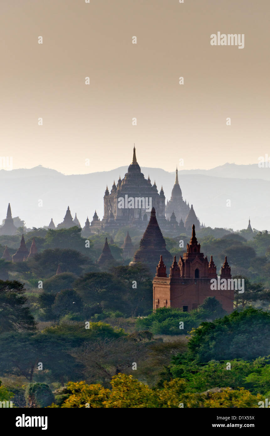 Temples in distant haze, Bagan, Myanmar Stock Photo - Alamy