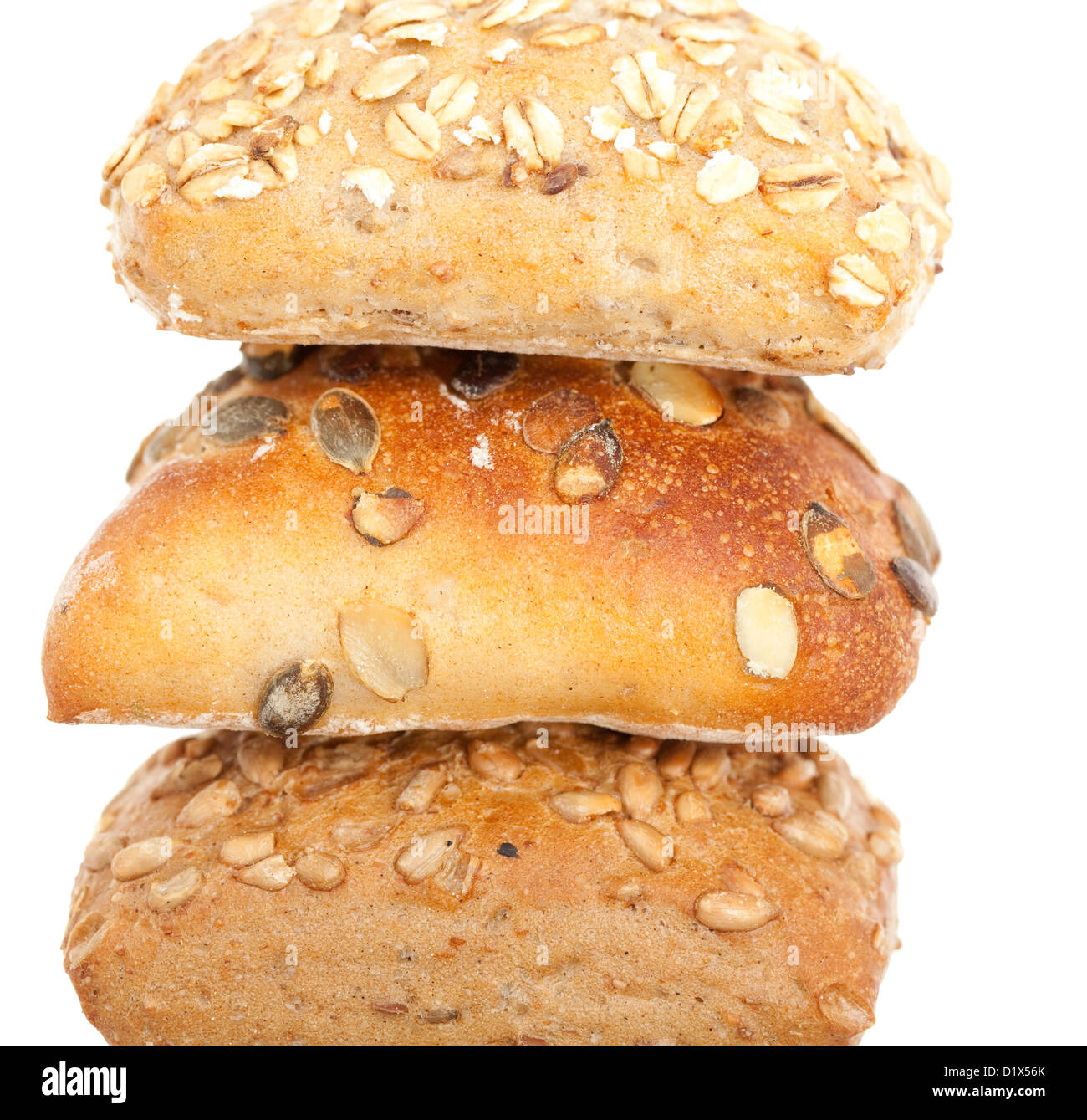 crunchy fresh bun on the white background Stock Photo - Alamy