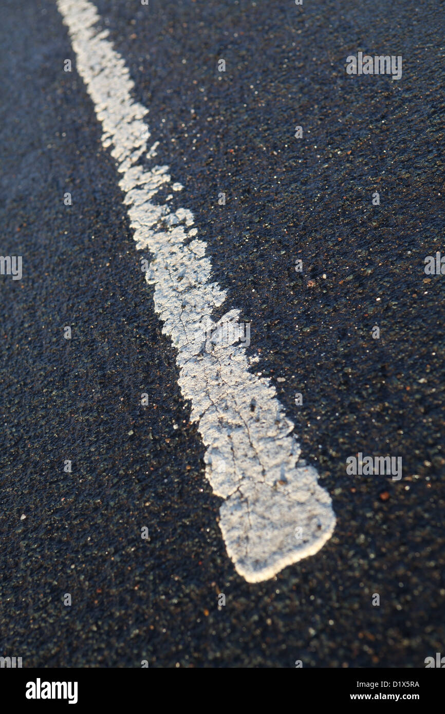 White painted roadmark on a countryside road - Stonehaven ...