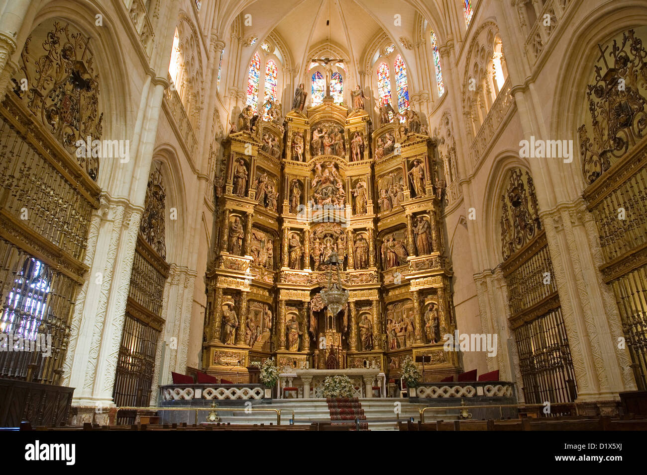 Retablo Mayor Gothic Style Cathedral Burgos Castilla Leon Spain Stock ...