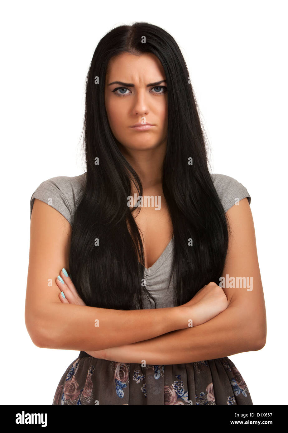 Portrait of upset girl Stock Photo - Alamy