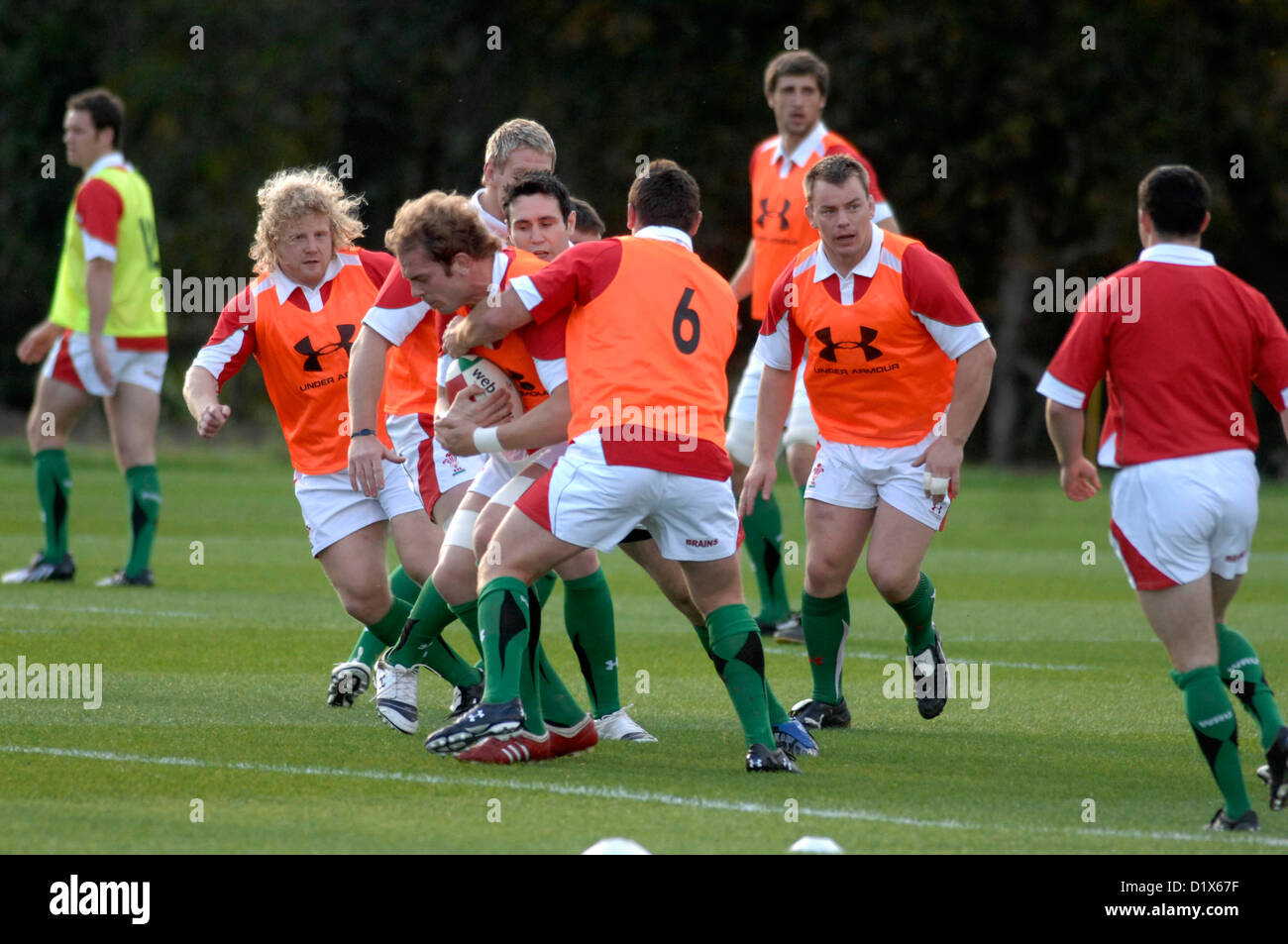 Wales rugby training at the Vale Resort in Cardiff ahead of their ...