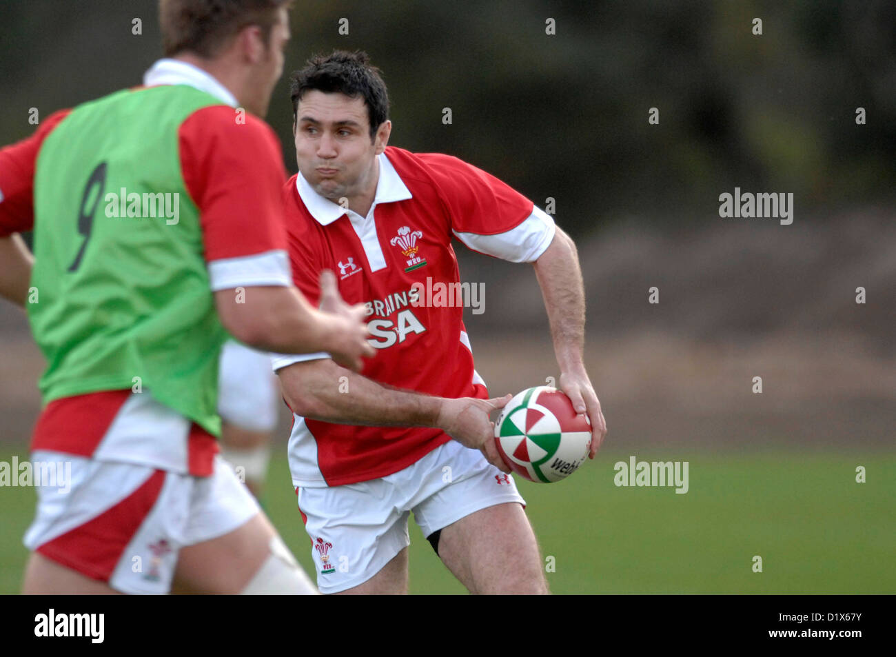 Wales rugby training at the Vale Resort in Cardiff ahead of their ...