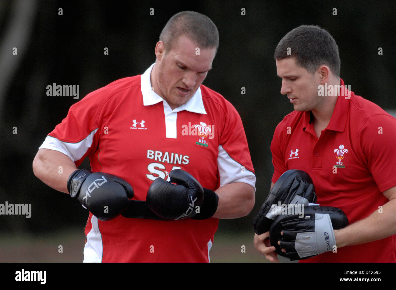 Wales rugby training at the Vale Resort in Cardiff ahead of their ...