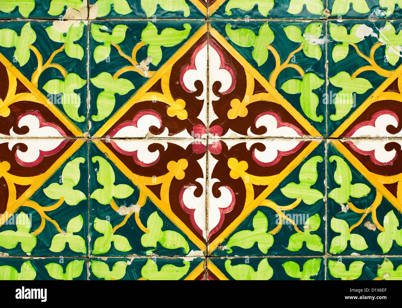 Vintage spanish tiles background Stock Photo - Alamy