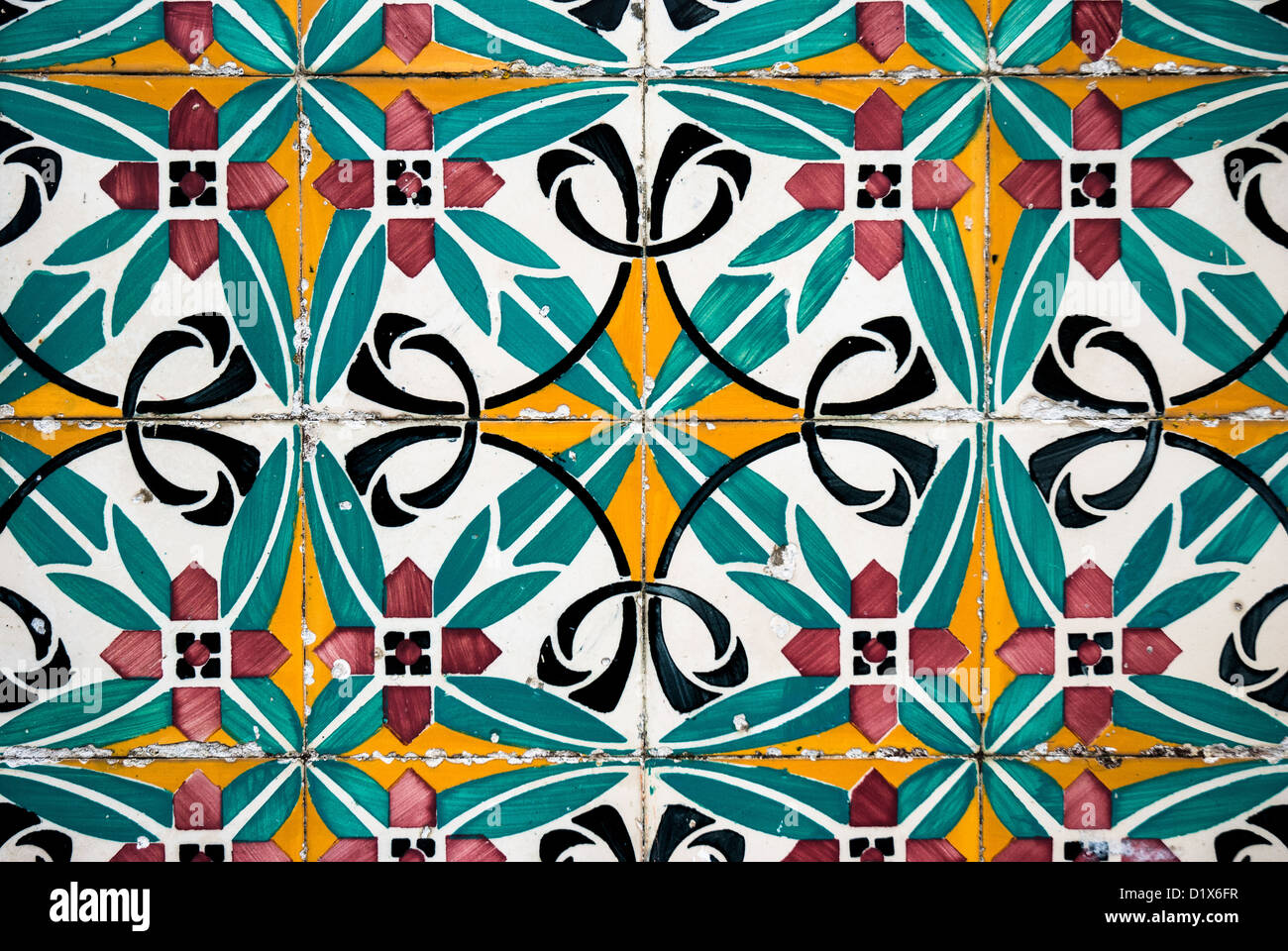 Vintage spanish tiles background Stock Photo - Alamy