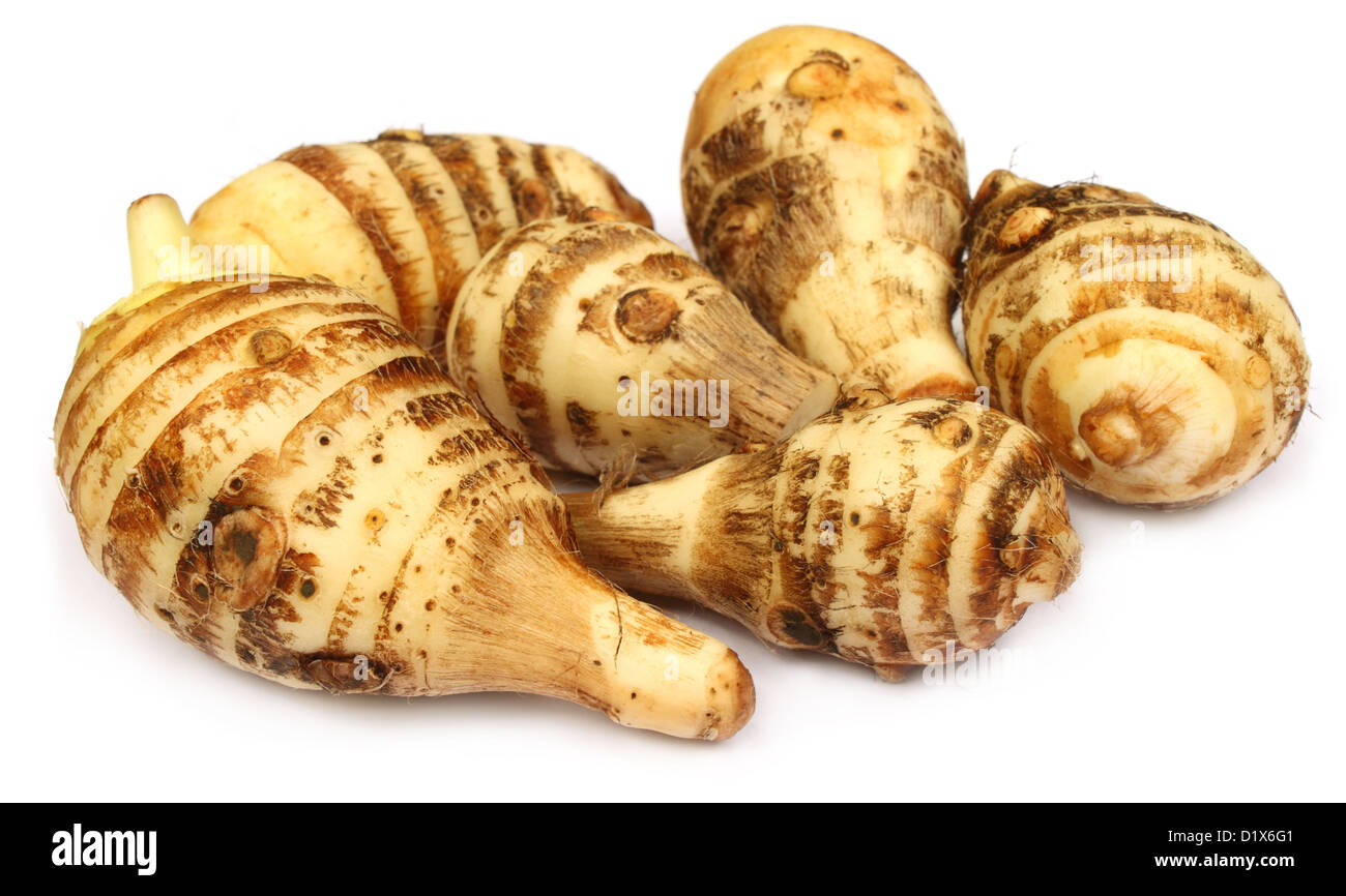 Taro over white background Stock Photo - Alamy