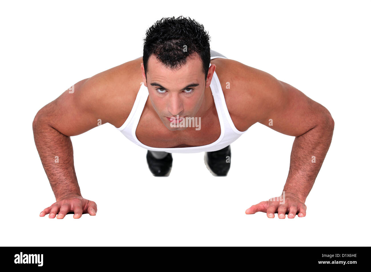 Man doing push-up Stock Photo - Alamy