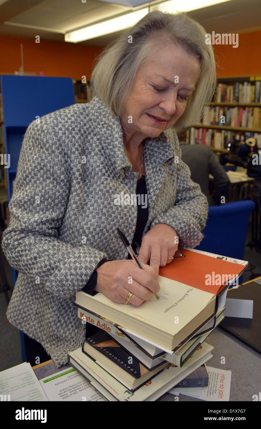 Kate Adie, former war correspondent Kate Adie signs her books, UK Stock ...