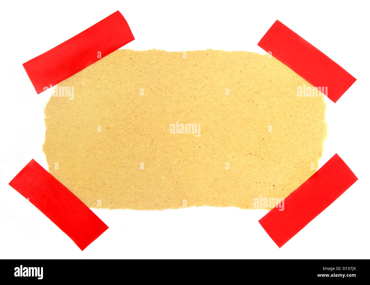 Torn paper attached with red masking tape Stock Photo - Alamy