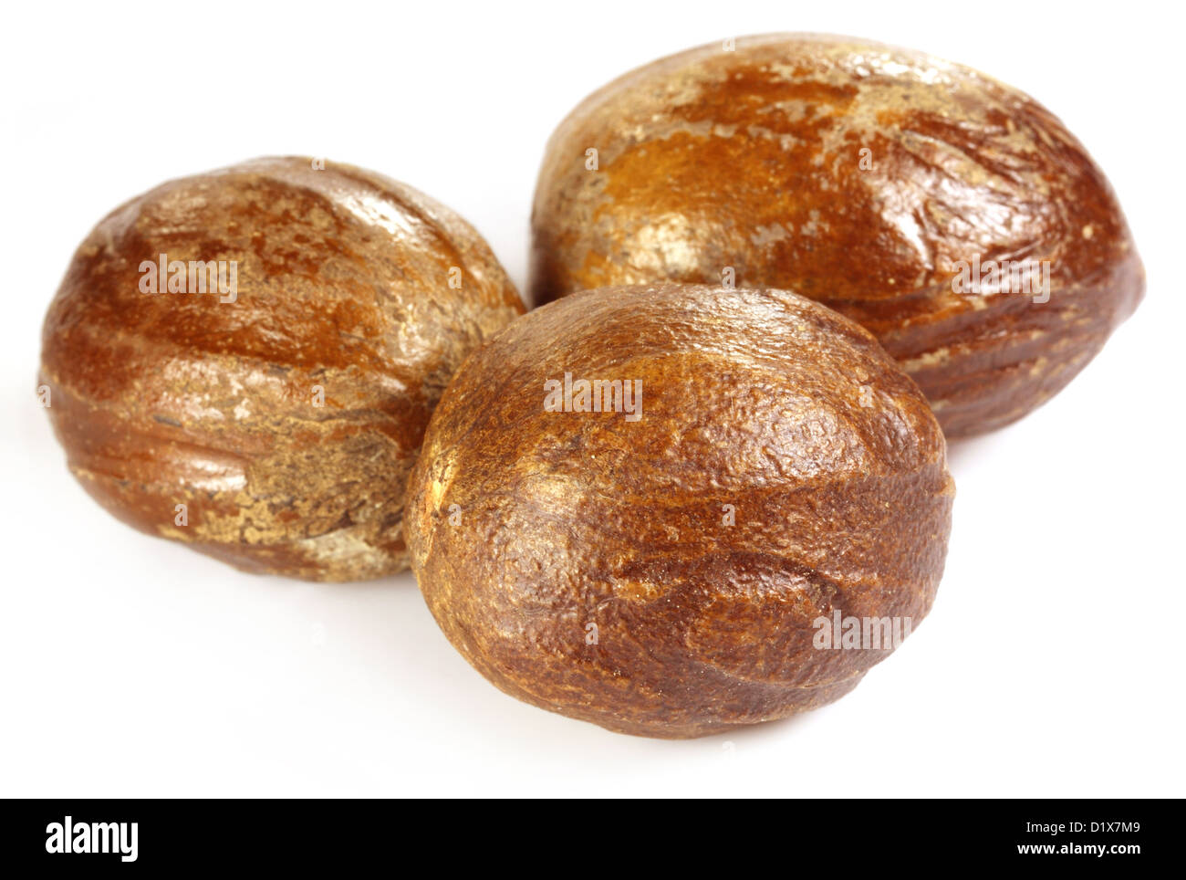 Nutmeg or Jaifal Spice over white background Stock Photo - Alamy