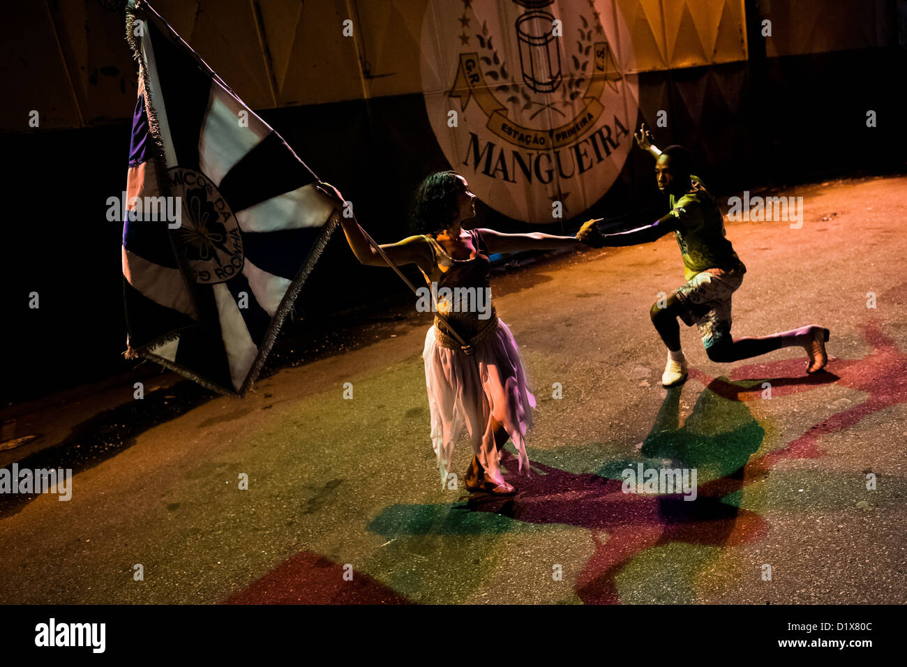 Rocinha samba school dancers rehearse their Carnival dance act in front ...